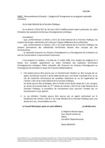 Délib n°86 Renouvellement d’emploi cat B professeur de trombone ...